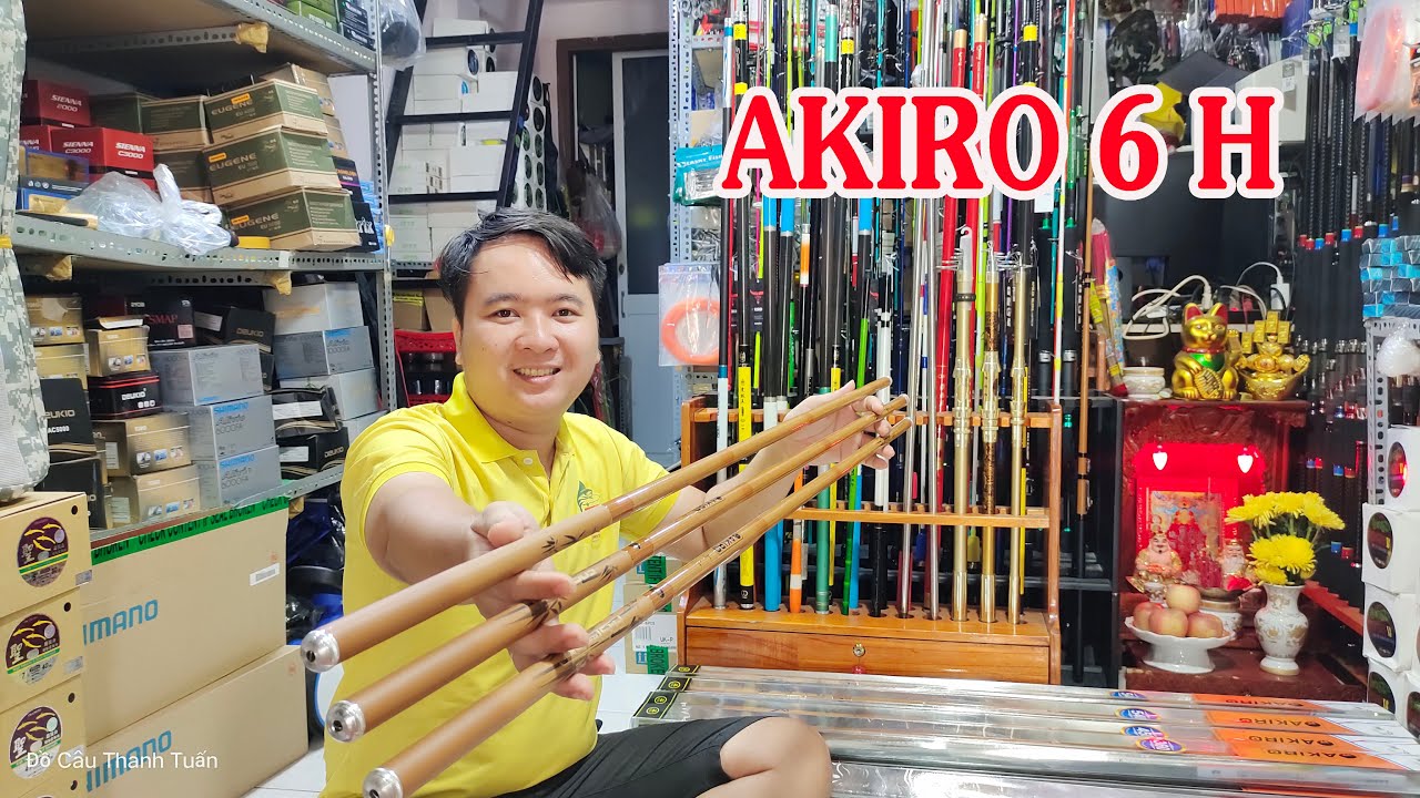 Cần Câu Tay AKIRO 6H Trúc Khô Tặng Ngọn Cán Hạ Lóng - YouTube