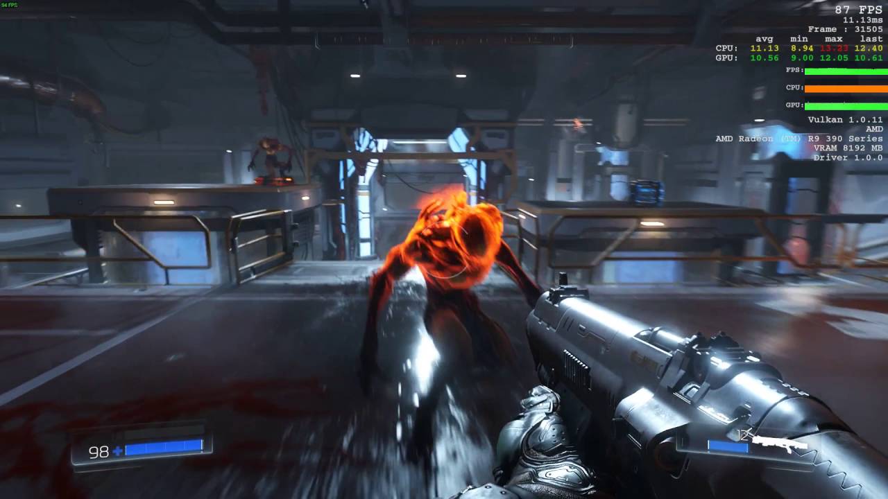 DOOM VULKAN UPDATE BENCHMARK - r9 390 + 4790k | 1080@60fps - YouTube