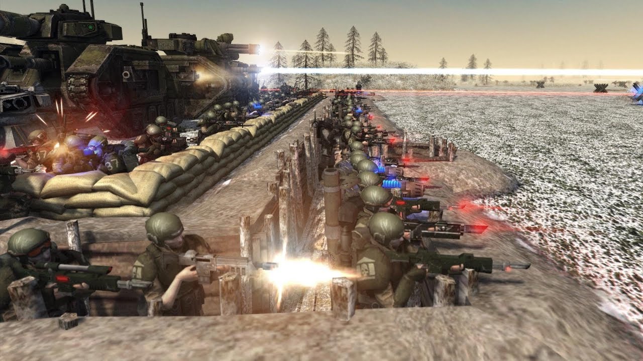 Men of War Warhammer 40K Cinematic - Imperial Guard Last Stand - YouTube