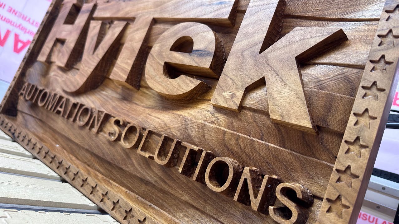 3D Carved sign for customer. - YouTube