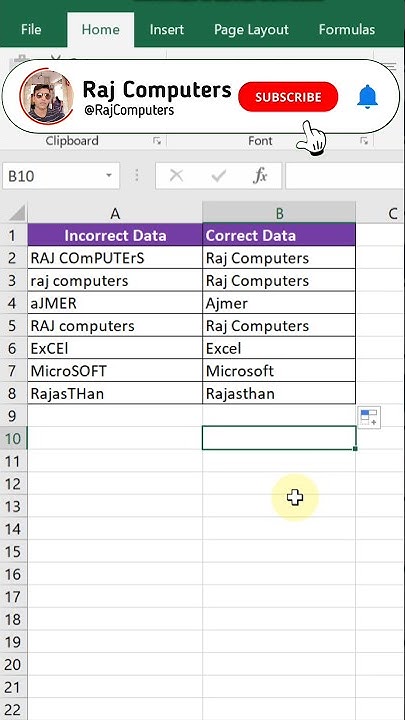 Correct massy data in excel |Raj Computers |Raj sir #shorts #correctmassydata #corretdata # ...