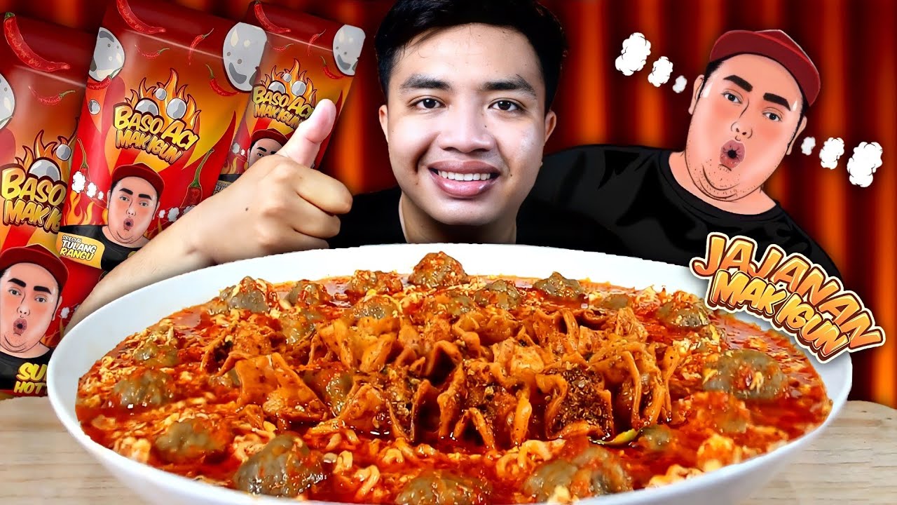 Mukbang Baso Aci Mak Igun Spesial Tulang Rangu Kuah Mercon Pedas Asmr