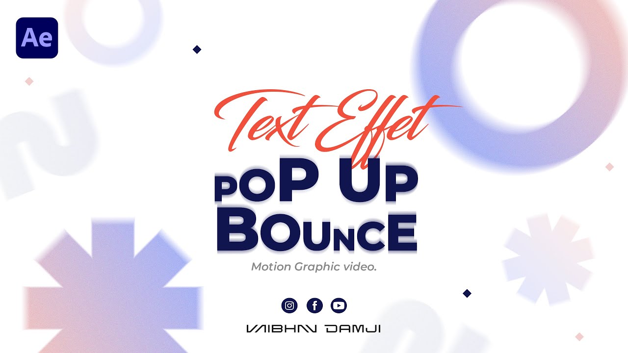 Popup Bounce Text Animation in After Effects | Easy Motion Graphics ...