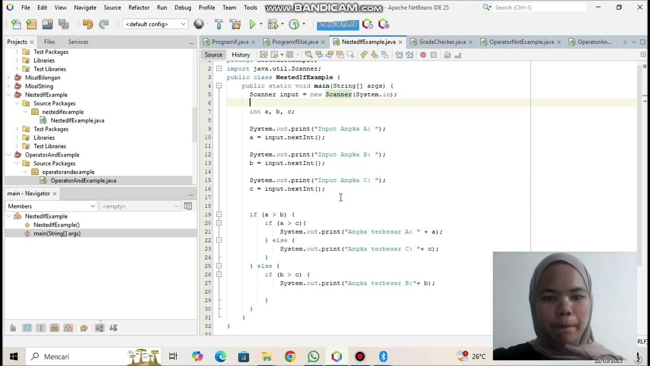 Tugas lll STRUKTUR DATA program java sederhana (if, ifElse, program operator END dan NOT ) - YouTube