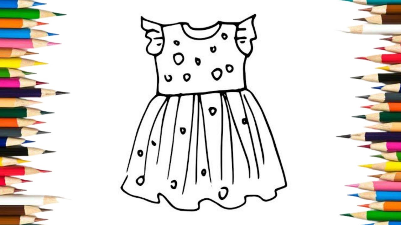 Doll dress drawing easy step by step | Baby dress drawing - YouTube