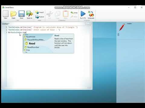 Small Basic - Program To Calculate Area Of Triangle - YouTube