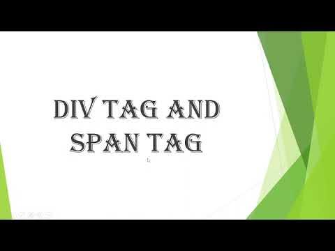 HTML Tutorial for beginners HTML div tag and span tag-10 - YouTube