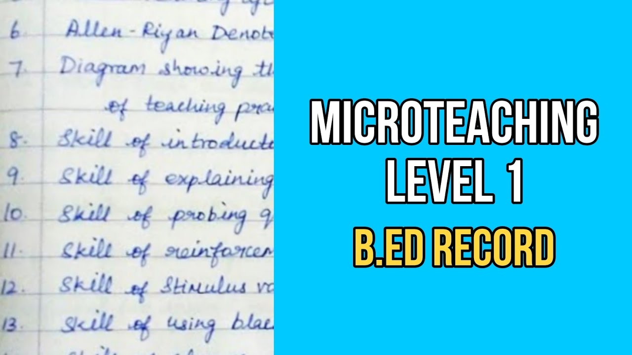 Microteaching level 1 TNTEU B.Ed Full Record Note - YouTube