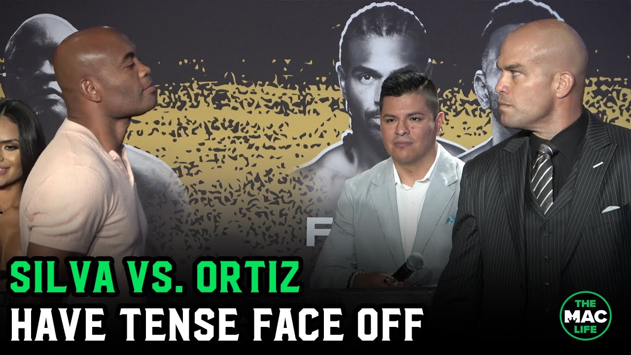 Anderson Silva refuses to break eye contact with Tito Ortiz at face off ...