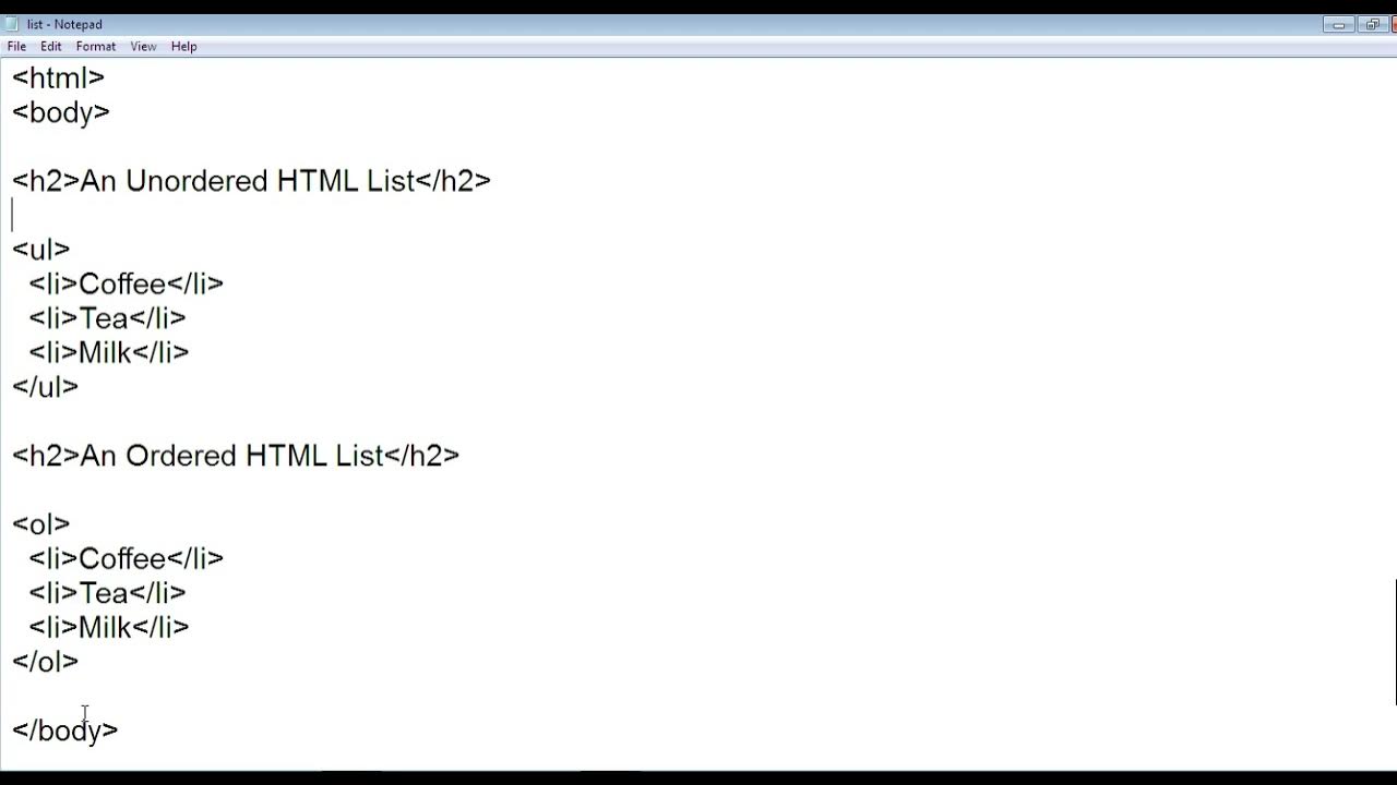List Coding In Htmlhtmlcss Htmltutorial Html Htmlcode Youtube
