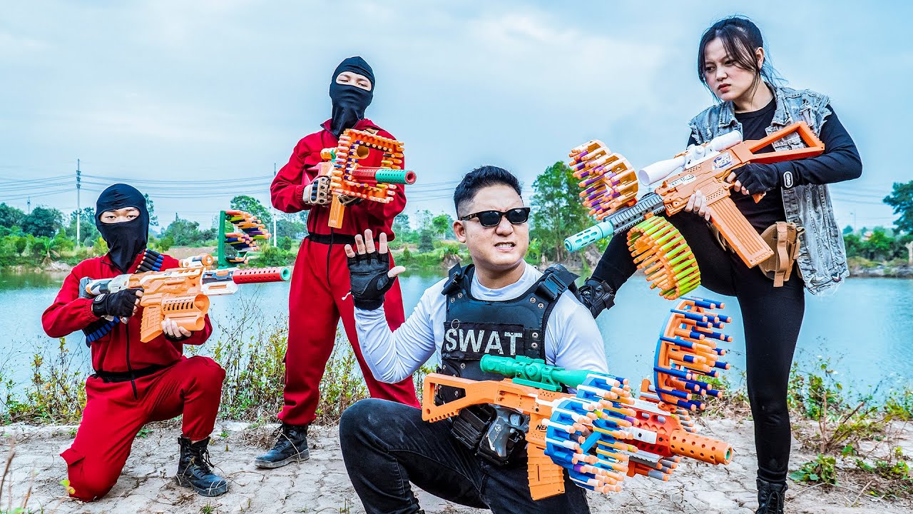 LTT Nerf War : SEAL X Warriors Nerf Guns Fight Crime Dr.Lee Crazy Evil ...
