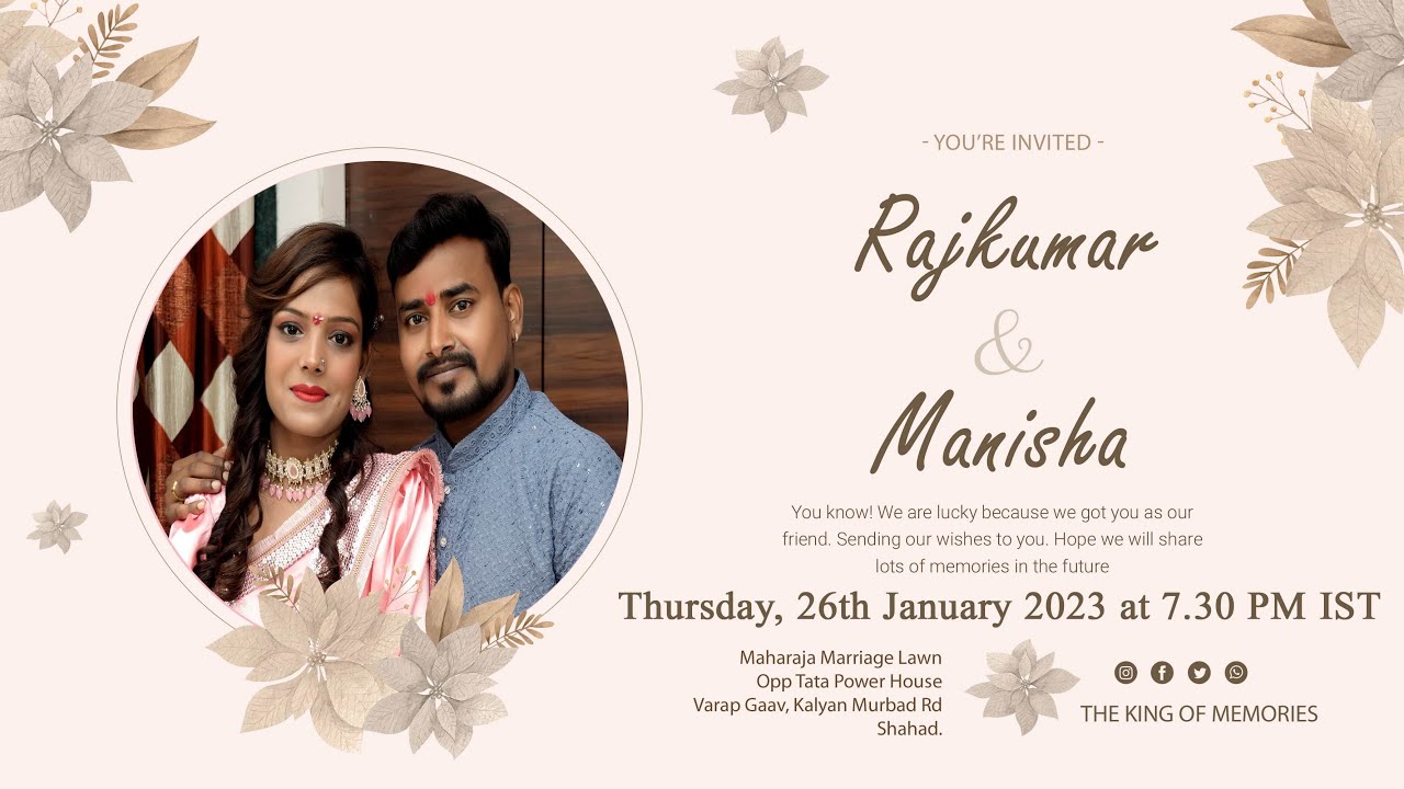 Wedding Ceremony II Rajkumar & Manisha II 26th Januvary 2023 @ 7.30 PM ...