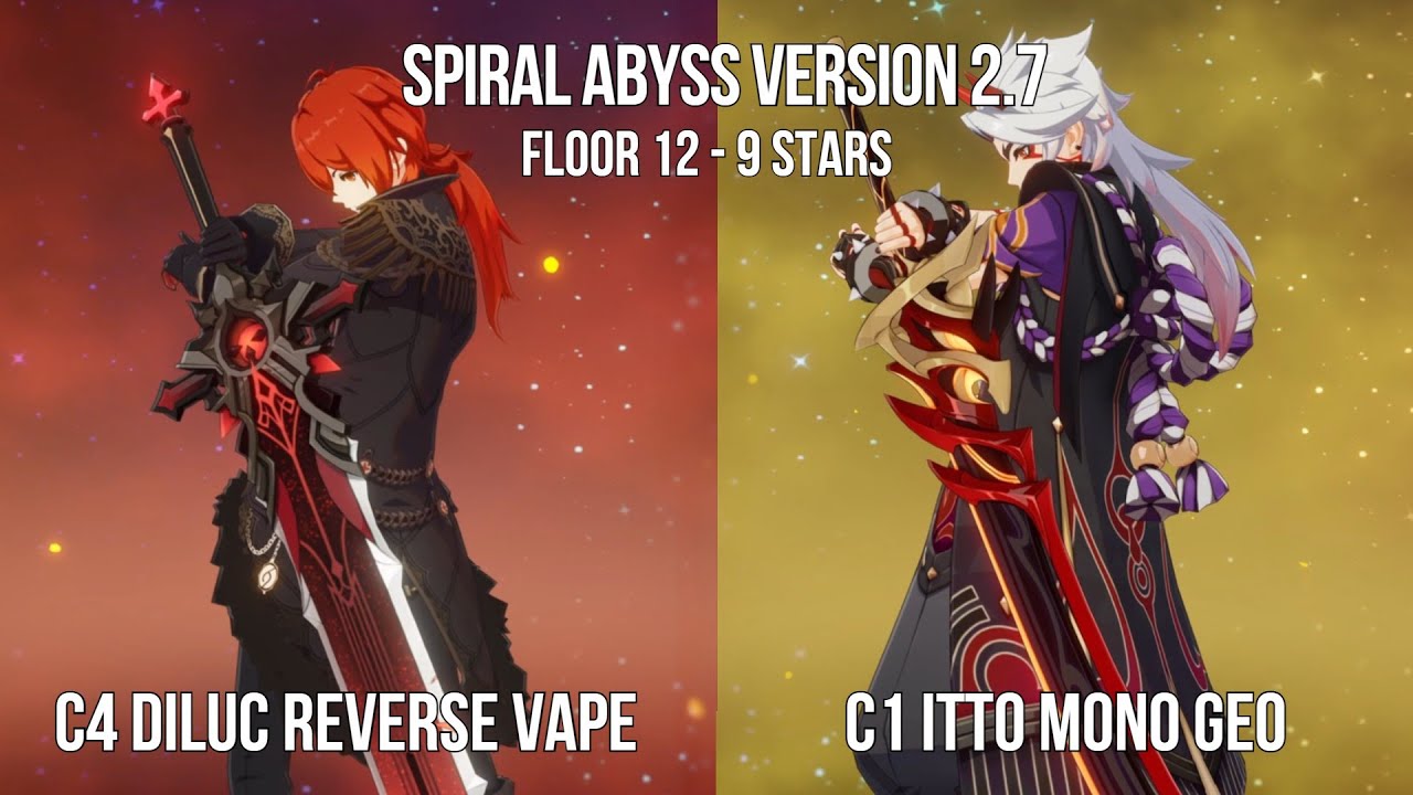 C1 Itto Mono Geo - C4 Diluc Reverse Vaporize | 2.7 Spiral Abyss - Floor ...