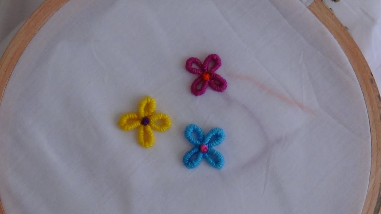 Hand Embroidery: Lazy Daisy & Bullion Knot Stitch - YouTube