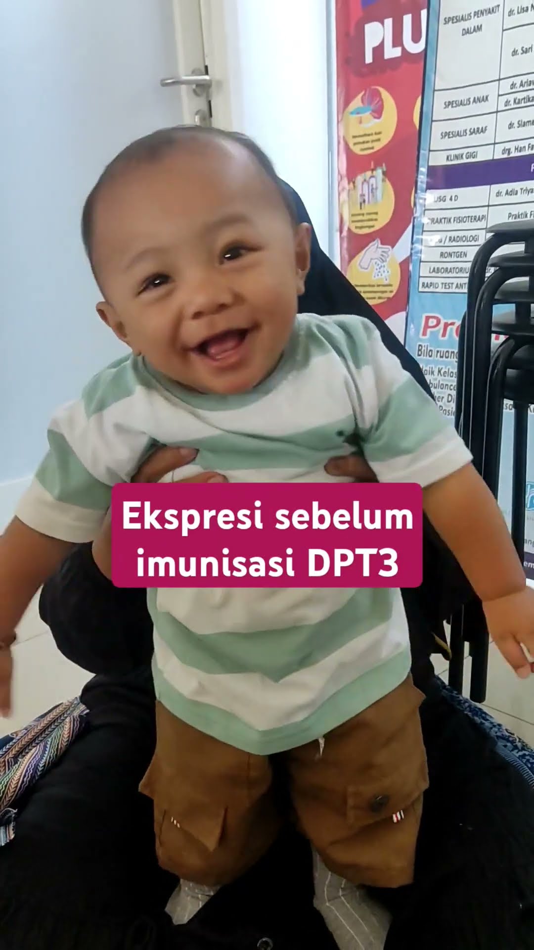 Ekspresi sblum imunisasi DPT3, masih bisa senyum2 #shortbaby ##feedshorts #bayiaktif # ...
