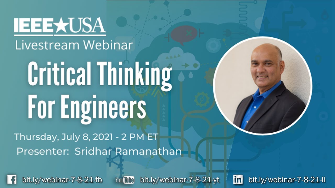 Webinar: Critical Thinking For Engineers - 8 July 2021 - YouTube