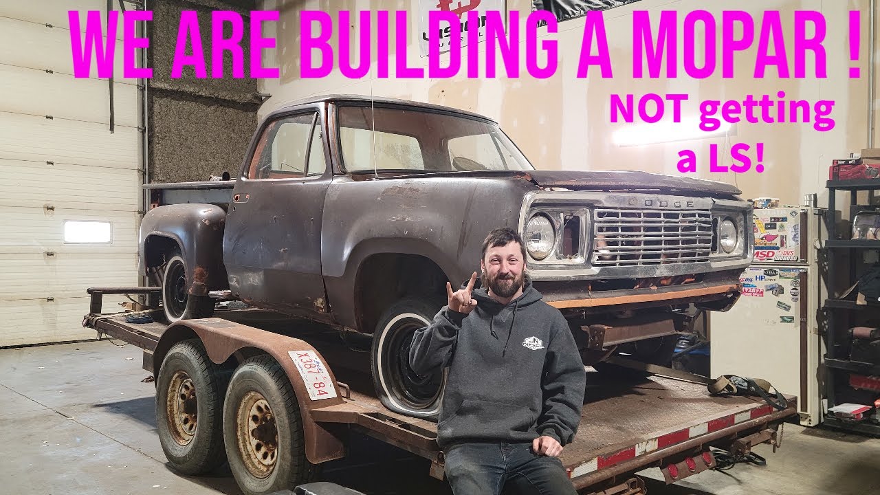 New shop build ! 76 D100 Hemi swap - YouTube