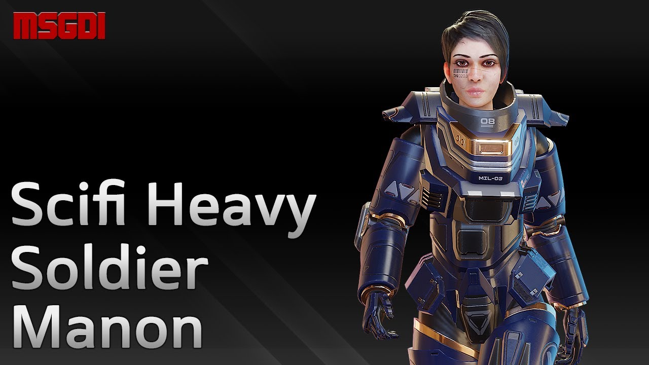 Scifi Heavy Soldier Manon 3D Model - YouTube