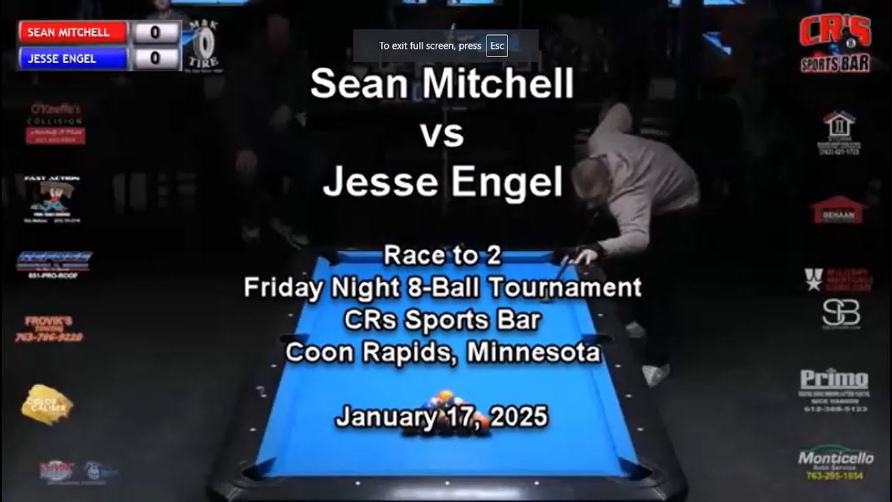 Sean Mitchell vs Jesse Engel - Live stream billiards pool match # ...