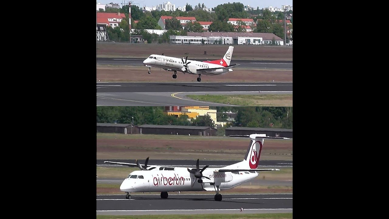 Saab 2000 vs. Dash 8 Q400 TAKEOFF - YouTube