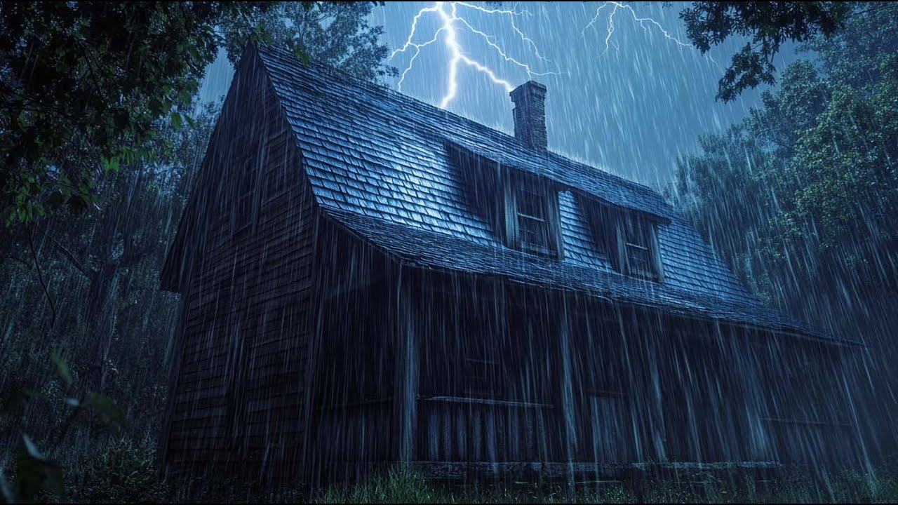 Powerful Thunderstorm at Midnight | Heavy Rain and Deep Rumbles for ...