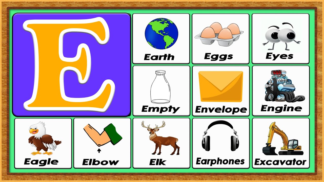 Words From E Vocabulary Words Early Childhood Education ABC Words From E Vocabulary Words Early Childhood Education ABC