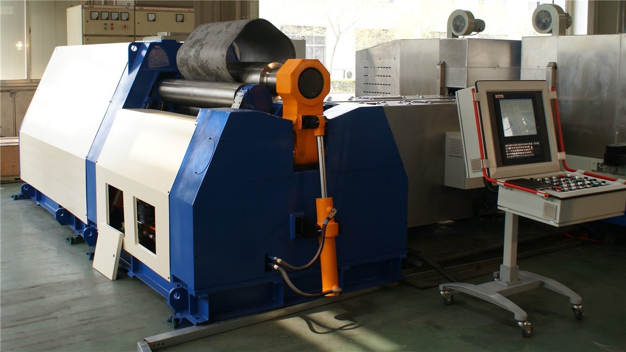 Automatic 4 rolls Plate Rolling Machine rolling oval shaped and ellipse ...