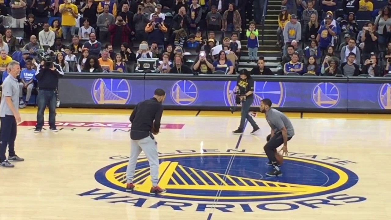 Steph Curry dribble drill warm-up 1/27/17 Season Ticketholders Event ...