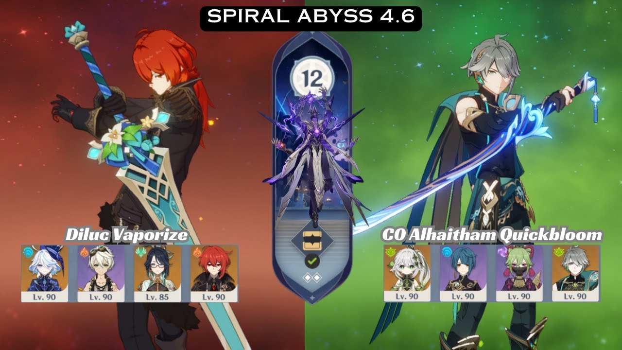 C4 Diluc Vaporize & C0 Alhaitham Quick-bloom | Spiral Abyss 4.6 ...