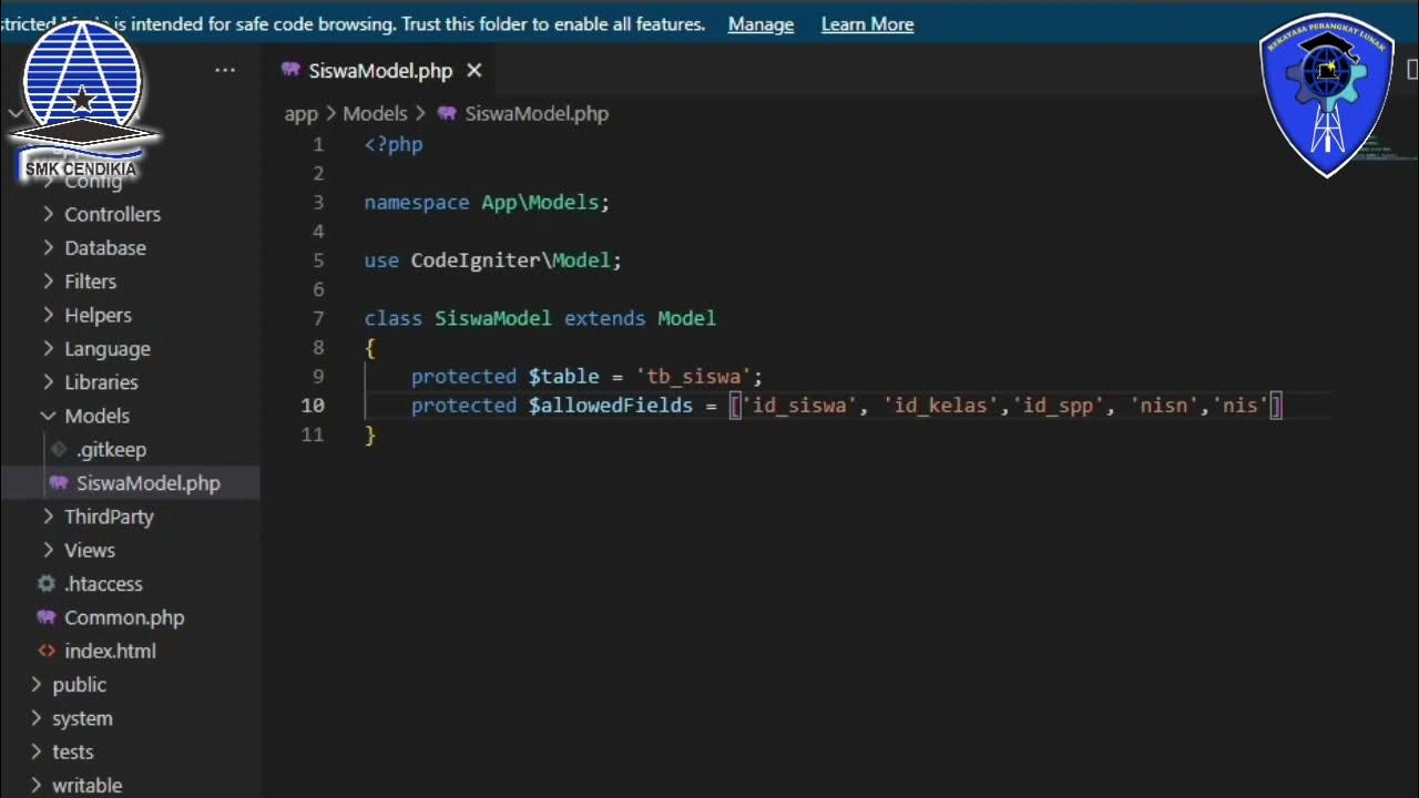 Tutorial Project Web SPP Sekolah Menggunakan Framework Ci 4 (Tahap 3) - YouTube