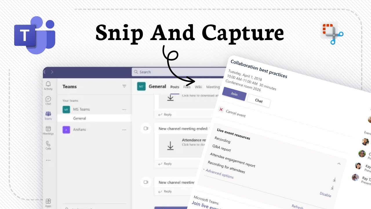 How to record microsoft teams for a meeting using Snipping Tool - YouTube
