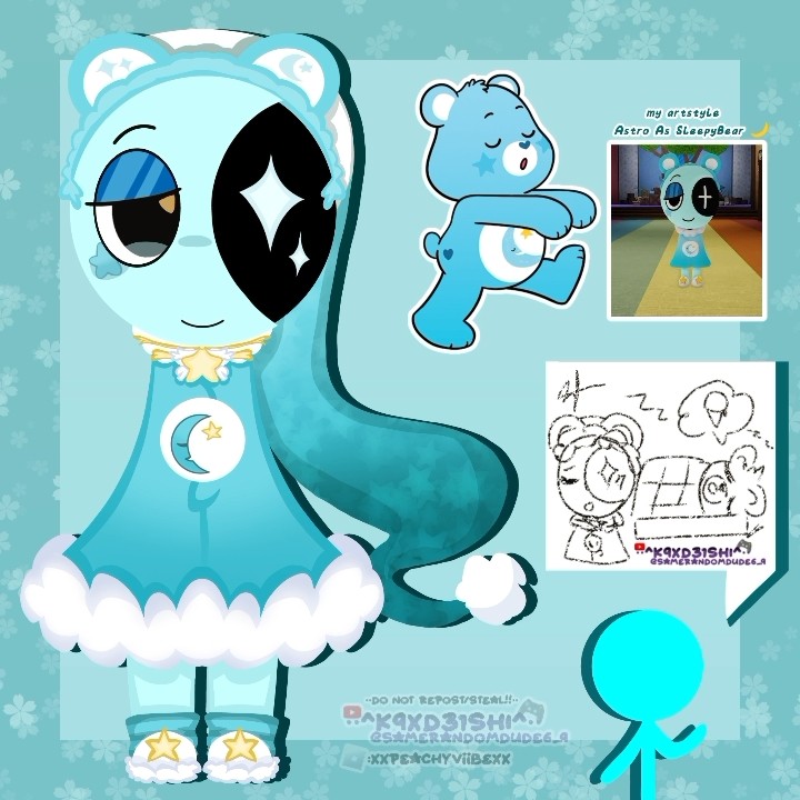 Drawing Astro🌙 (Care bears x Dandy's world Skin) in my artsyle for ...