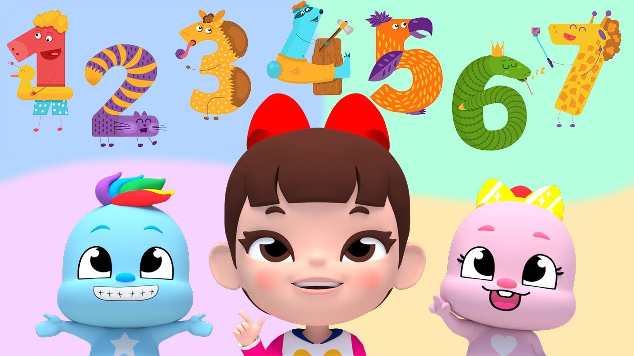 Learn Colors with 1234567 Seven Steps Number Song nursery rhymes song ...