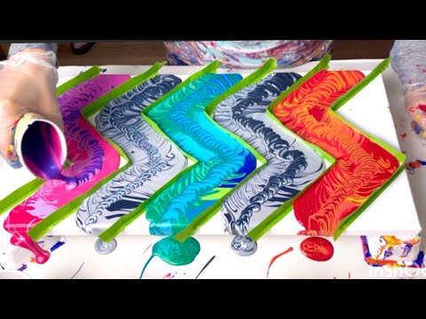 **New Technique** ZigZag TILT Wandering Ring Pour, IT WORKED🤩acrylic ...