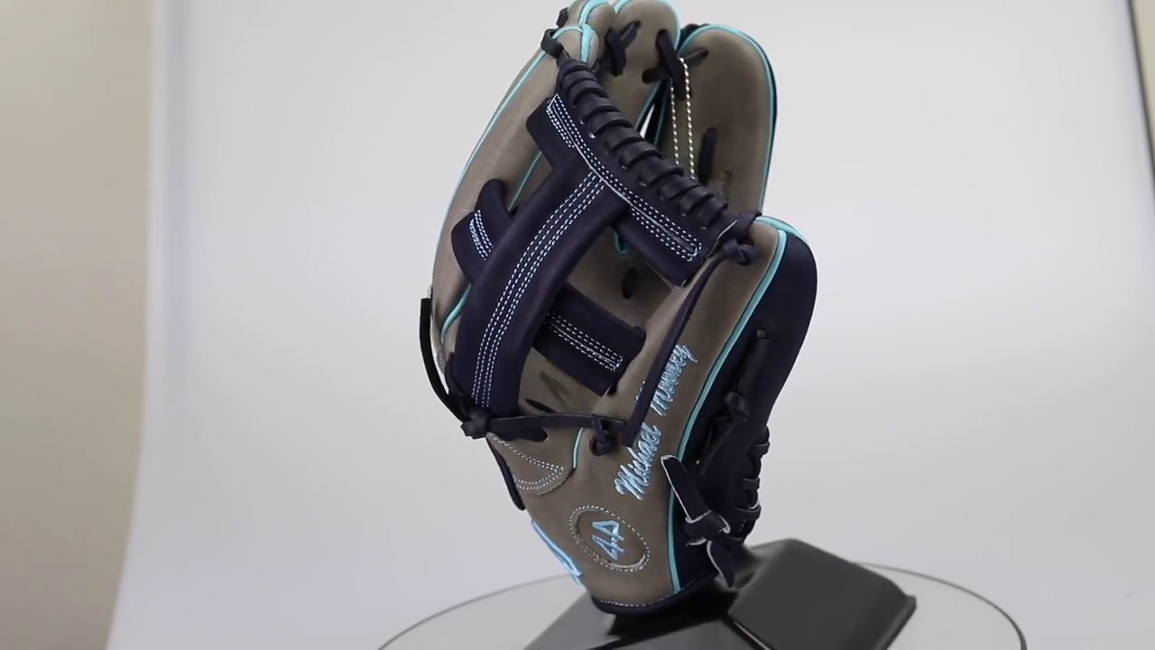 44 Pro Custom Baseball Glove Signature Series Grey Navy Sky Blue Cross ...