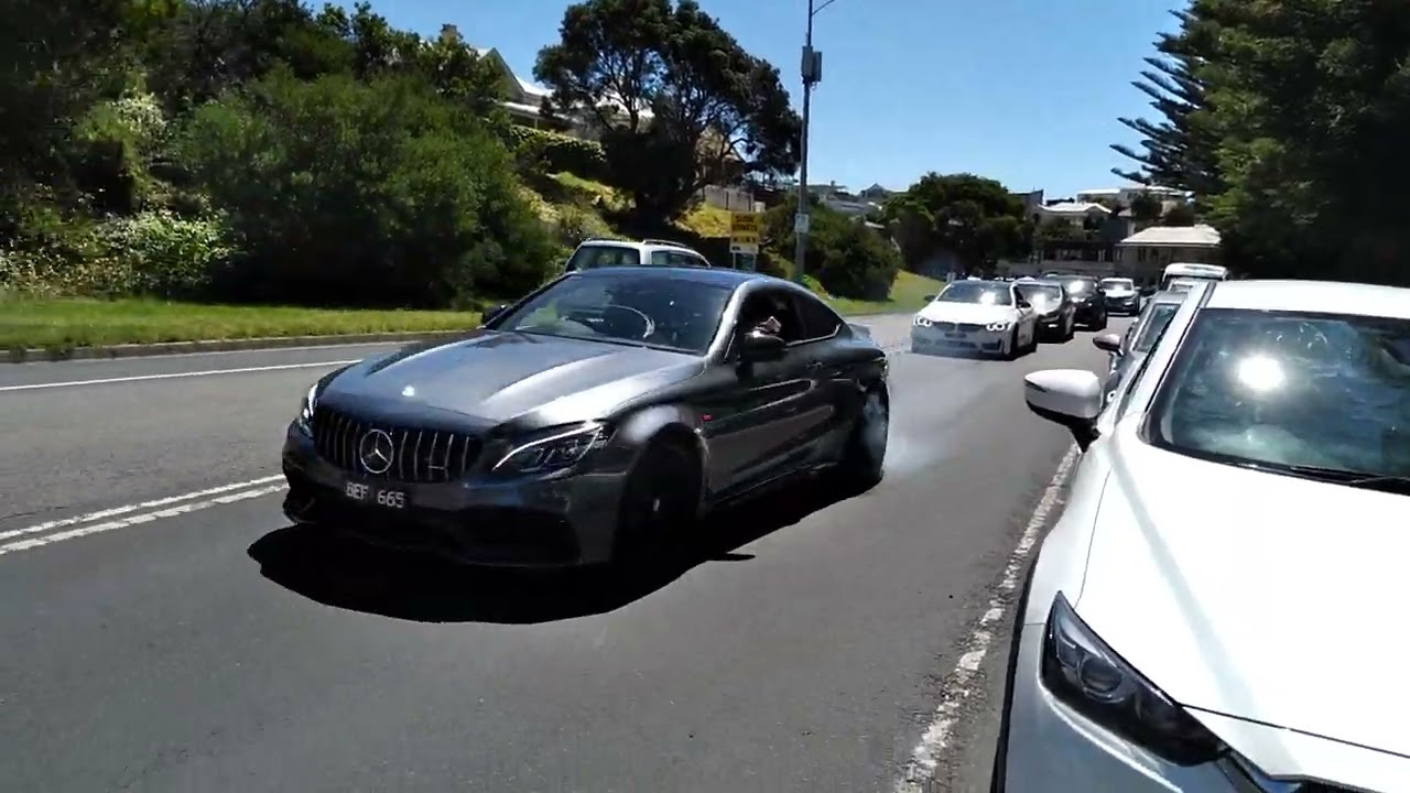 C63 and M4 do a skid - YouTube