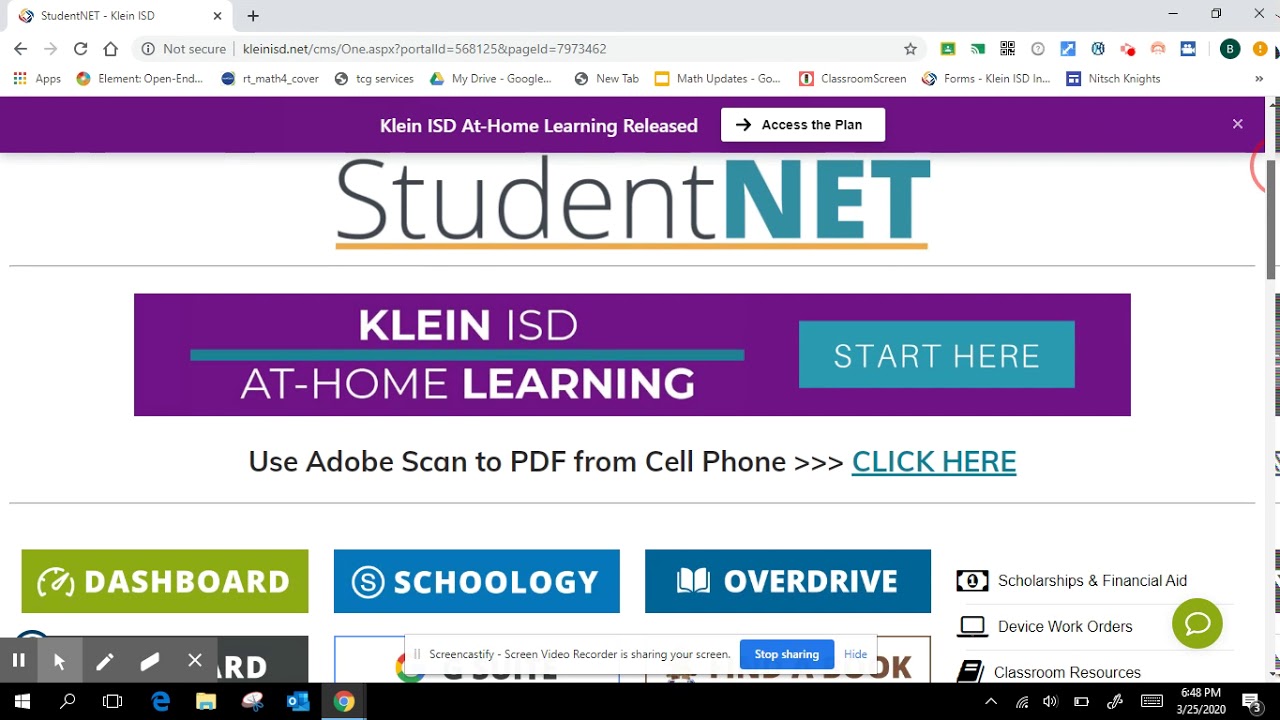 Navigating through Klein ISD StudentNet: Mar 25, 2020 6:50 PM - YouTube