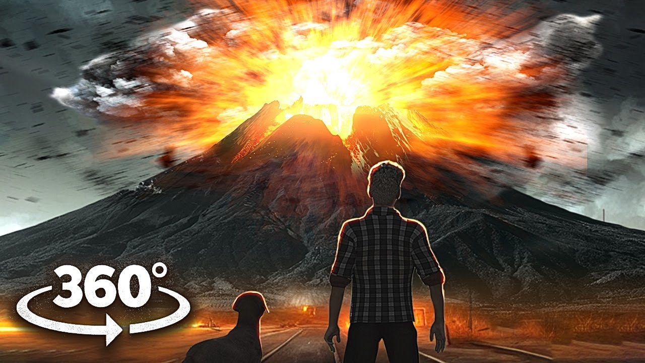 VR 360 VOLCANO MASSIVE ERUPTION - will you survive crust fracture ...