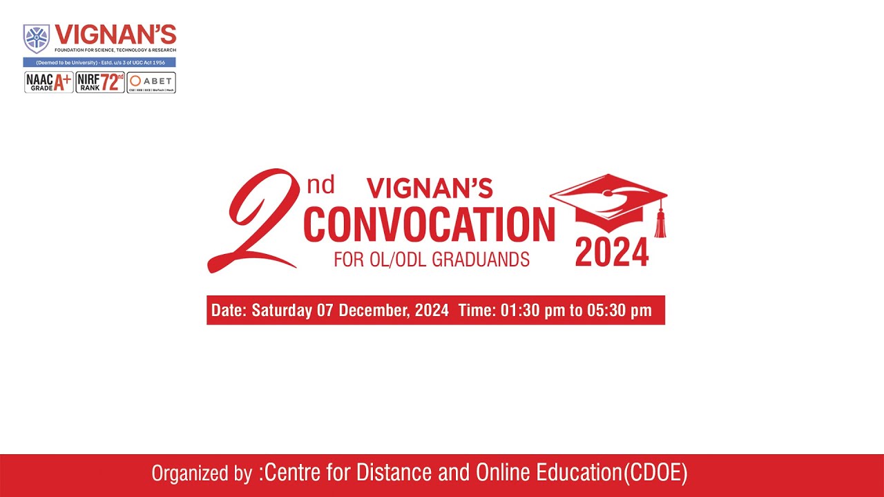 2nd Vignan's Convocation for OL / ODL Graduands 2024 - YouTube