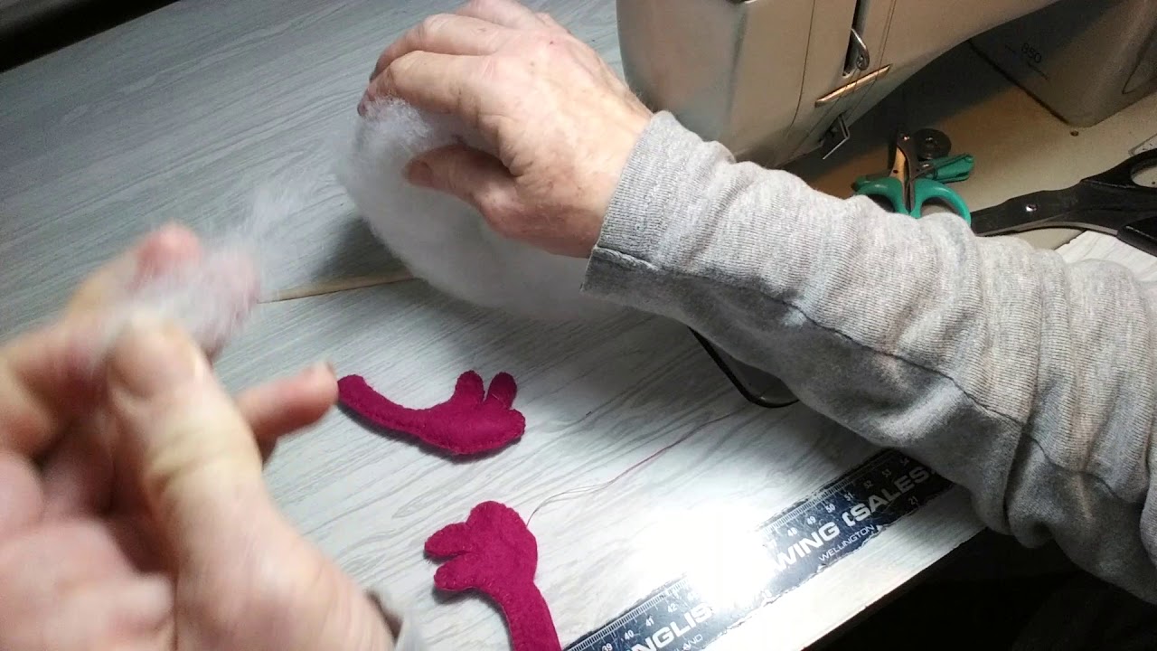 How to hand sew a felt Monster Toy - No. 4: Sewing and Stuffing Arms ...
