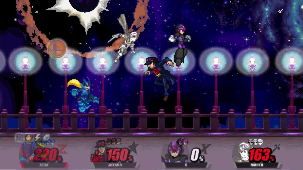 SSF2 Zero vs Jotaro vs Mega Man X vs Marth - YouTube