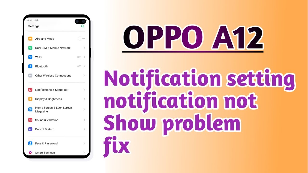 OPPO A12 , Notification setting notification not show problem solve ...