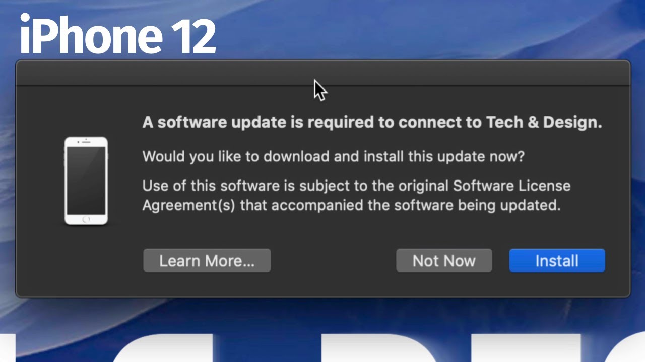 A software update is required to connect to iPhone 12, iPhone 12 Pro ...