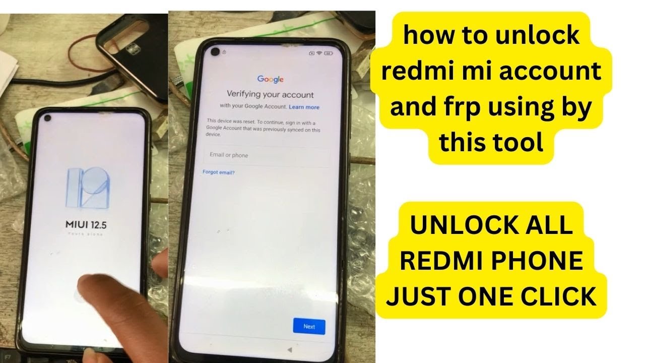 HOW TO UNLOCK REDMI FRP AND MI ACCOUNT BY UNLOCK TOOL|