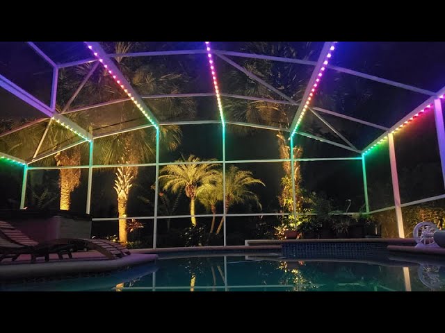Pool Enclosure Lighting Ideas Pool Cage Lighting For South FL Sunset