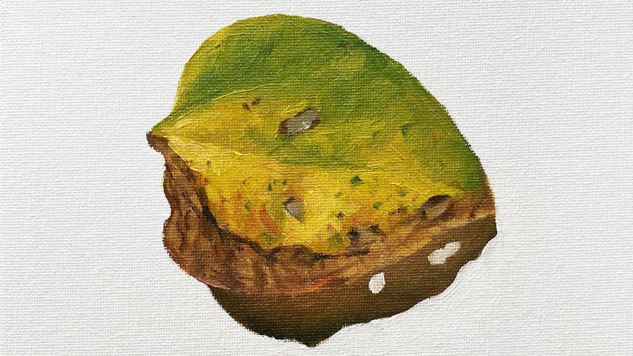 Simple realistic painting of an autumn leaf - YouTube