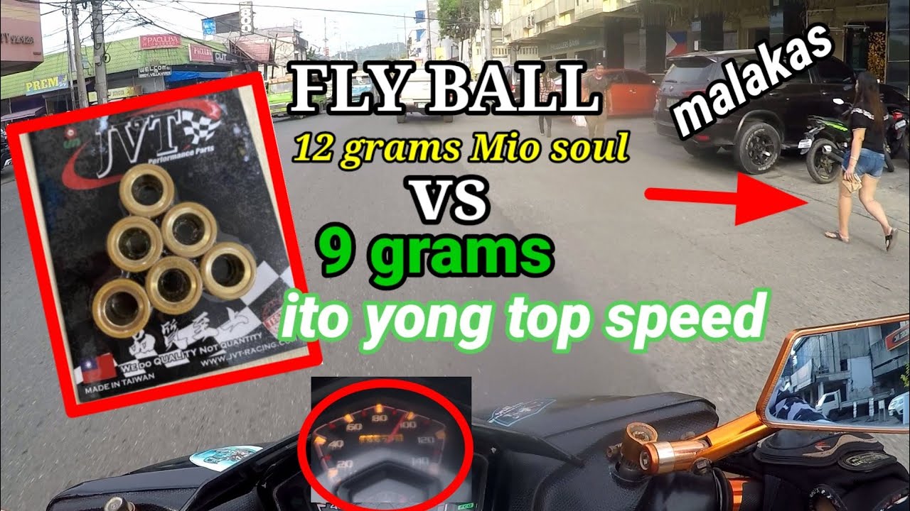 Yamaha Mio soul 125 || 12 grams flyball vs 9 grams flyball.|| - YouTube