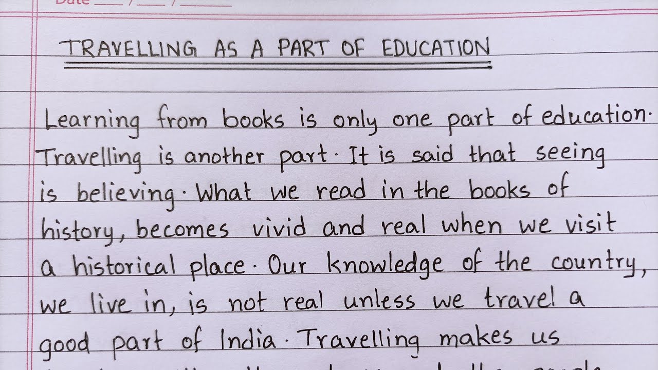 Traveling as a part of education essay - YouTube
