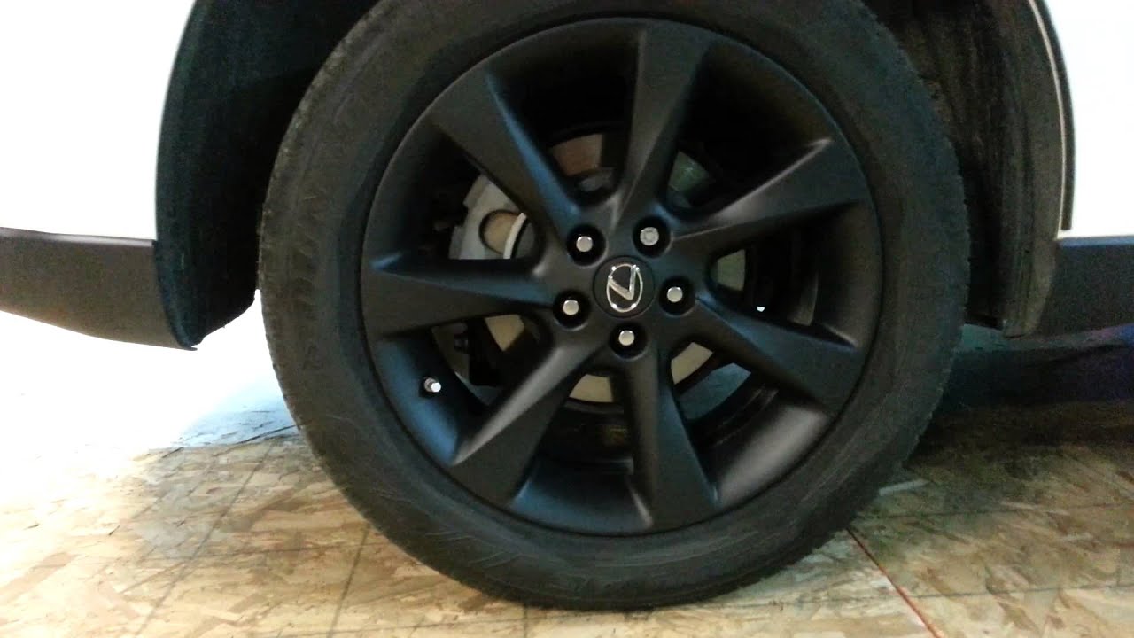 Matte black wheels on rx350 - YouTube