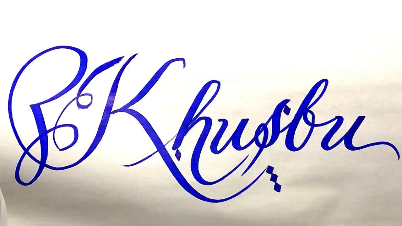 Khusbu Name Signature Calligraphy Status | How to Draw, Cursive ...